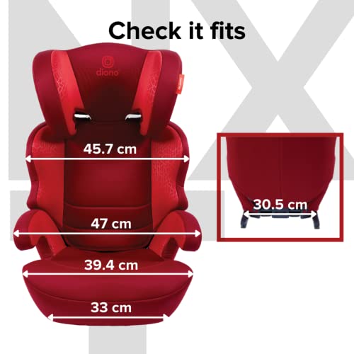 Diono Everett NXT High Back Booster Car Seat with Rigid Latch, Lightweight Slim Fit Design, 8 Years 1 Booster Seat, Red