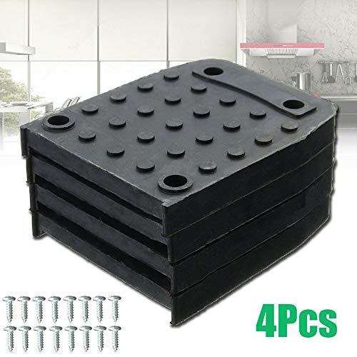 EKDJKK Stilt Sole Anti-Slip Pads for Drywall, 4pcs Stilts Sole Foot Pads Stilt Sole Replacement Kit,Construction Tripod Mat with Screw,Non-Slip Indoor Decoration(Black)