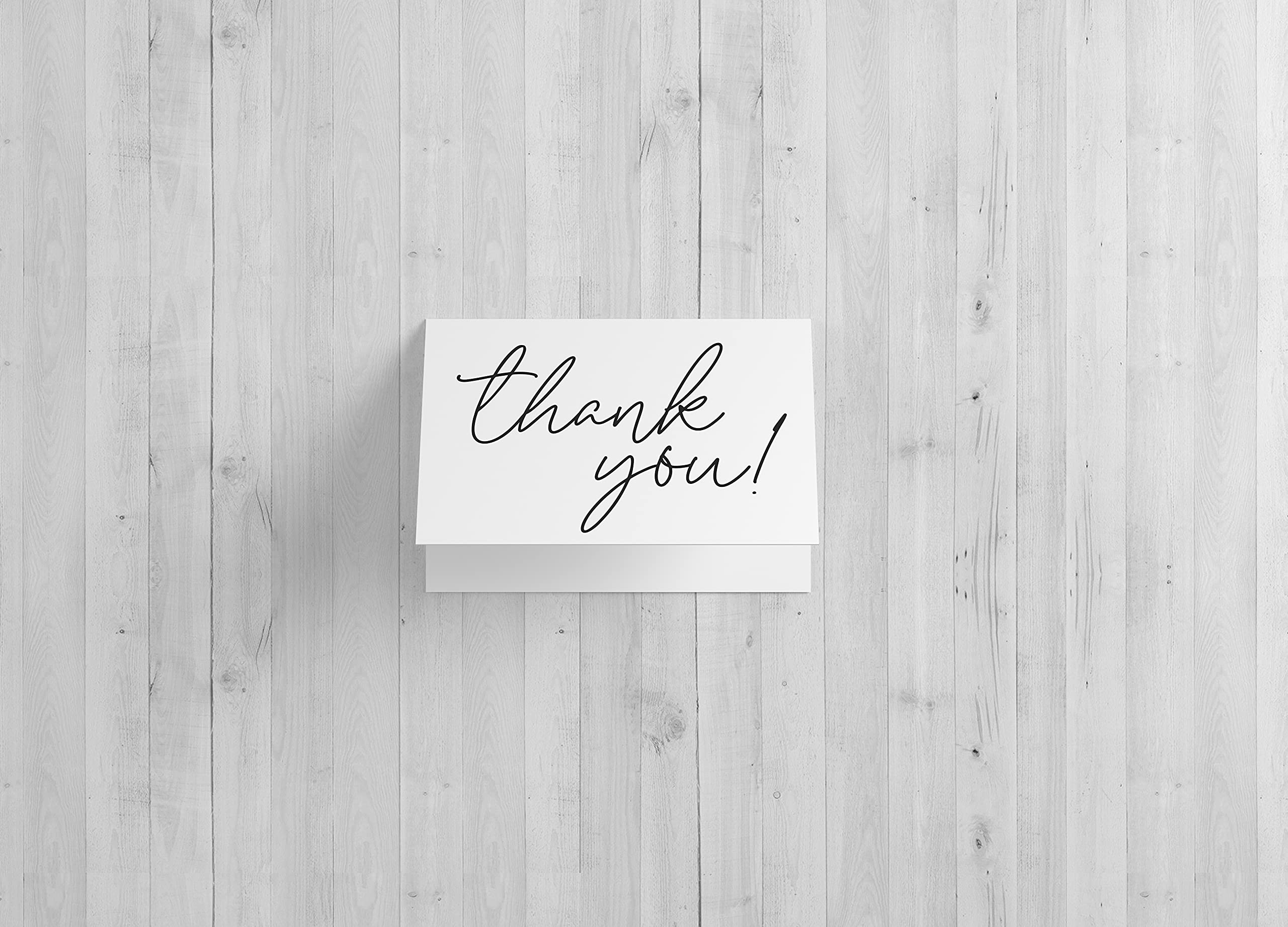 Red Door Inspirations 5x7 Thank you Note Cards with Envelopes (Black and White Thank You)