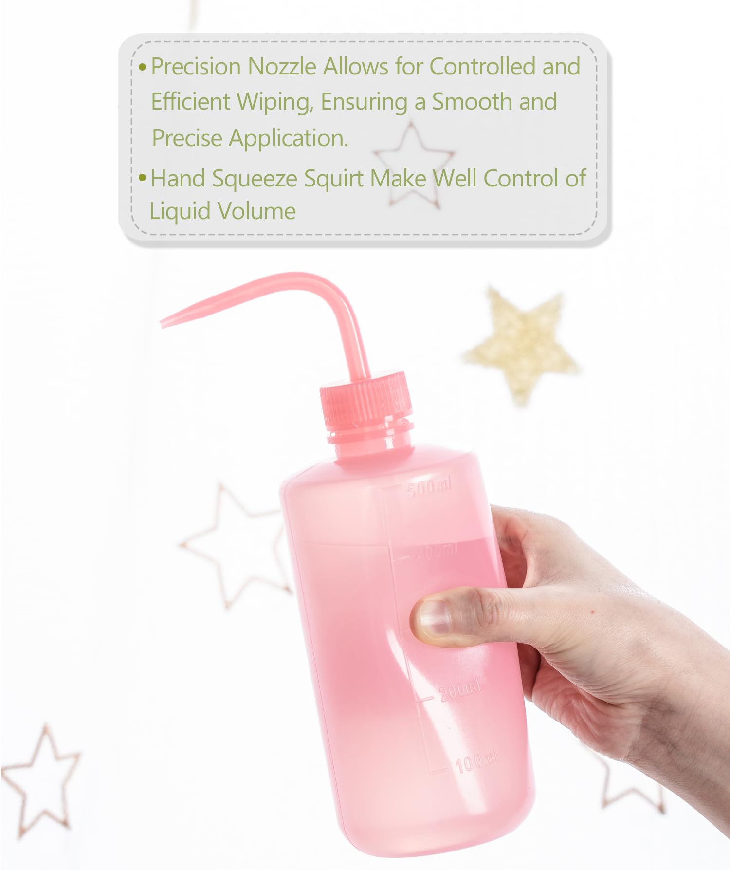 Tattoo Wash Bottle- Melphoe 2Pcs 500ml Water Squirt Bottle Succulent Watering, Safety Rinse Bottle Watering Tools, Tattoo Supplies, Irrigation Squeeze Sprinkling Can Wash Plant Bottle (Pink)