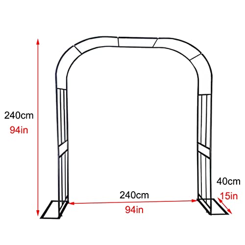 Heavy Duty Metal Garden Arch Wedding Rose Arch Arbor Trellis Archway(Color : Dark Green, Size : 2.6x2.4m/8.5x7.9ft) (Black 2.4x2.4m/7.9x7.9ft)
