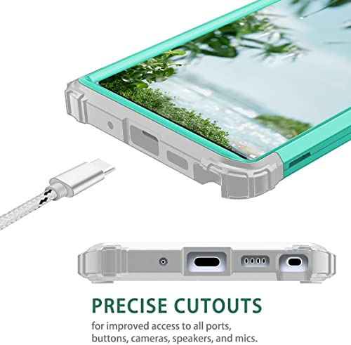 LONTECT for Galaxy Note 10 Plus 5G Case 3 in 1 Heavy Duty Hybrid Sturdy High Impact Shockproof Protective Cover Glitter Bling Case for Samsung Galaxy Note 10+ Plus/Note 10 Plus 5G,Shiny Green/Grey