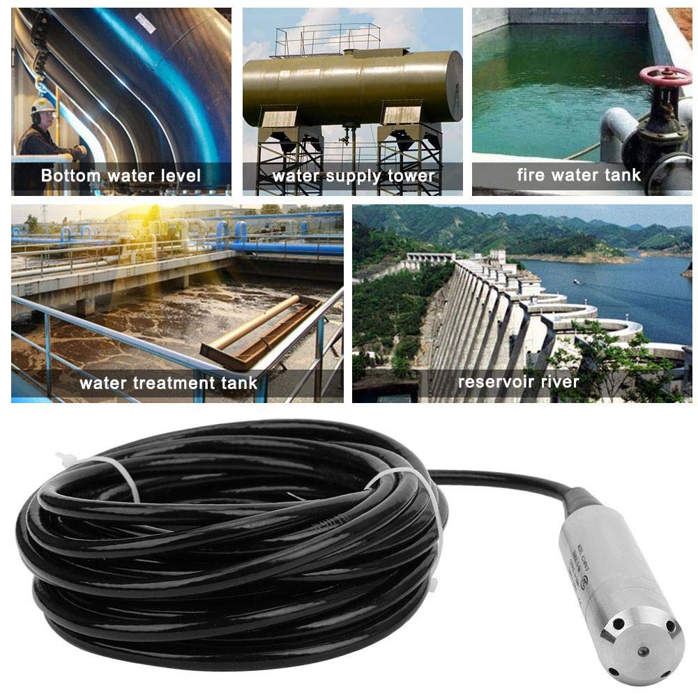 DC24V 4-20mA Throw-in Type Liquid Level Sensor for Detecting 0-5 Meters Range 8 Meters Cable (8 Meters Cable)