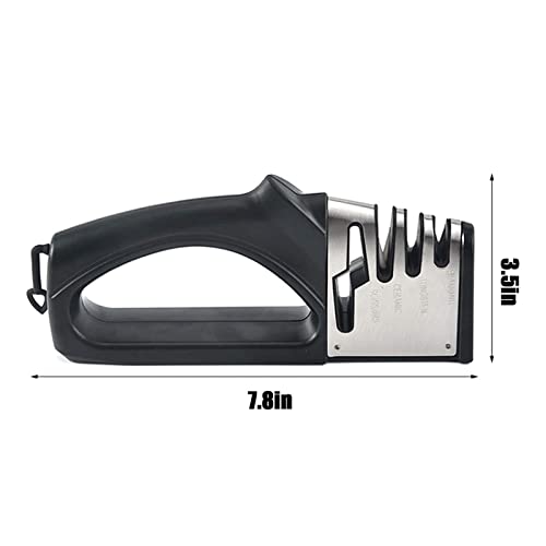 DSWHM Durable and Strong Knife Sharpener, Premium 4-in-1 Knife Scissors Sharpener,Best Kitchen Knife Sharpener, Knife Sharpening System Works for Repair or Restore Scissors, Steel Knives to Sharp