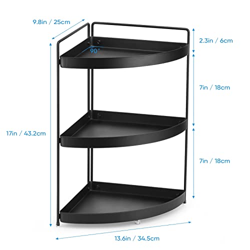 Lvssci Corner Shelf 3 Tier Bathroom Countertop Organizer ,Kitchen Bathroom Countertop Perfume Trays for Dresser Cosmetic Makeup Organization Standing Shelves Space Saving Holder