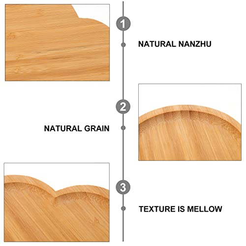 Hemoton Wood Serving Tray Flower Shaped Dessert Plate Food Tray Dinner Plate Serving Platter Appetizer Plates for Steak Fish Seafood Cooking Baking Yellow