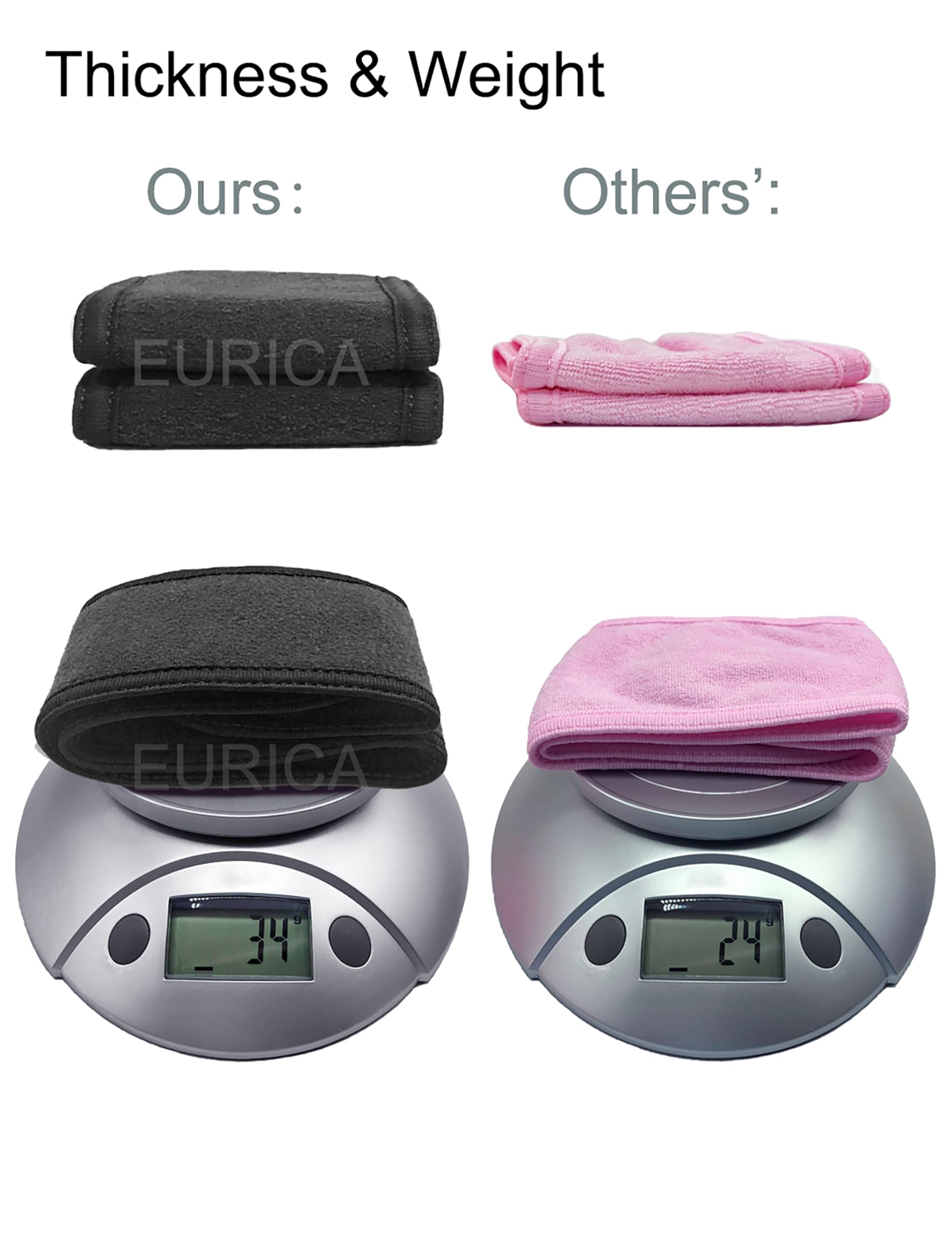 EUICAE Hair Wrap Headband, 6 Pack Non-slip Stretchable Washable Makeup Headband for Face Wash Facial Treatment Sport Fits All, White (Black)