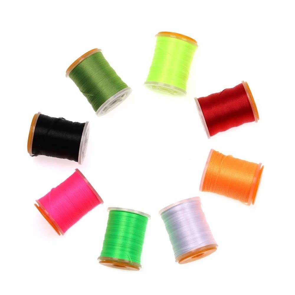 Durable Fly Fishing Line, Fluorescent Fishing Hook Line, Tying Thread Material Fishing Tools, Fly Tying Thread Fishing Accessories(Red)