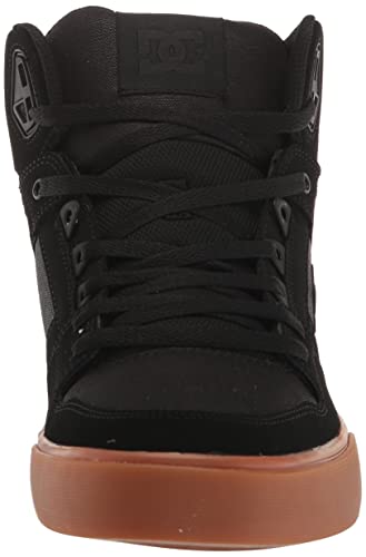 DC Men's Pure High Top Wc Skate Shoes Casual Sneakers, Black/Gum, 11