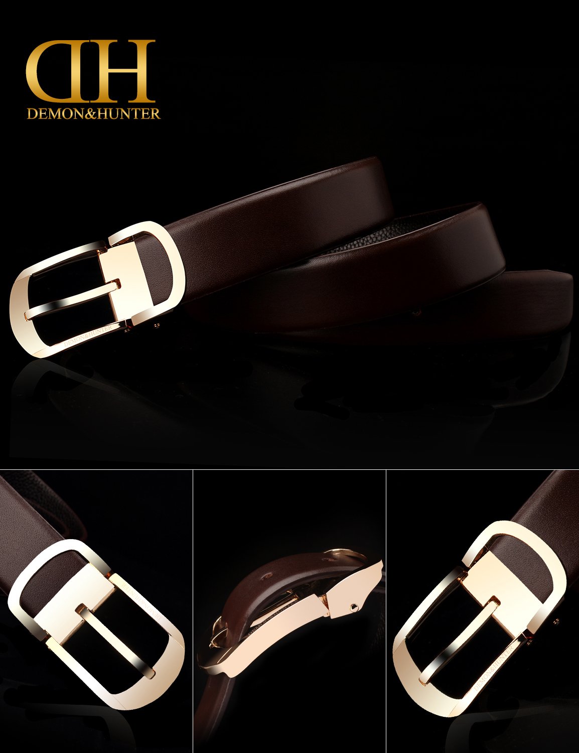 Demon&Hunter PBL Series Men's Pin Buckle Belt H00507(110CM)
