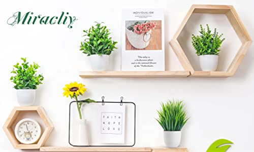 Miracliy 4 Packs Fake Plants Small Artificial Faux Plants Indoor for Home Office Farmhouse Bathroom Decor