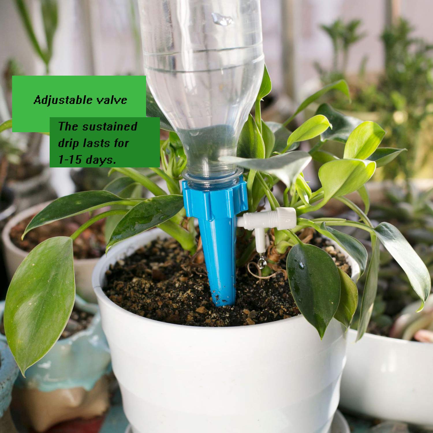 GIHENHAO 24 Pack Self Watering Spikes for Plants,Automatic Plant Waterer Indoor,Adjustable Drip Irrigation Devices for Outdoor & Garden