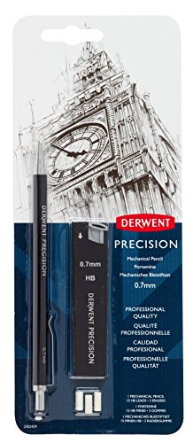 Derwent Mechanical Pencils 0.7, Metal Barrel, Precision, HB (2302429)