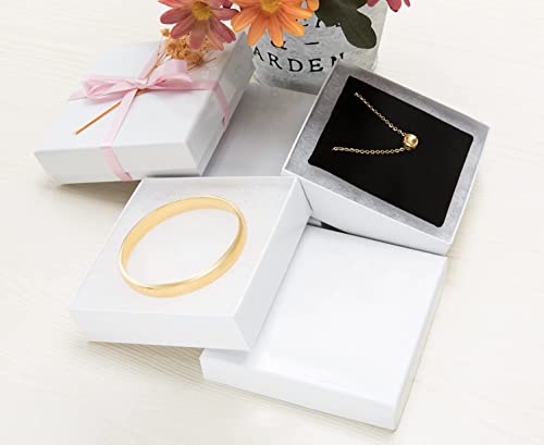 Magicool 40 Pack 3.5x3.5x1 Inch Cardboard Jewelry Boxes,Used for Necklaces,Bracelets,Earrings,Jewelry,Small Gift Packaging,Jewelry Gift Boxes with Lids and Filled with Cotton(White)