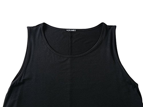 Veranee Women's Sleeveless Swing Tunic Summer Floral Flare Tank Top (XXL, Black)