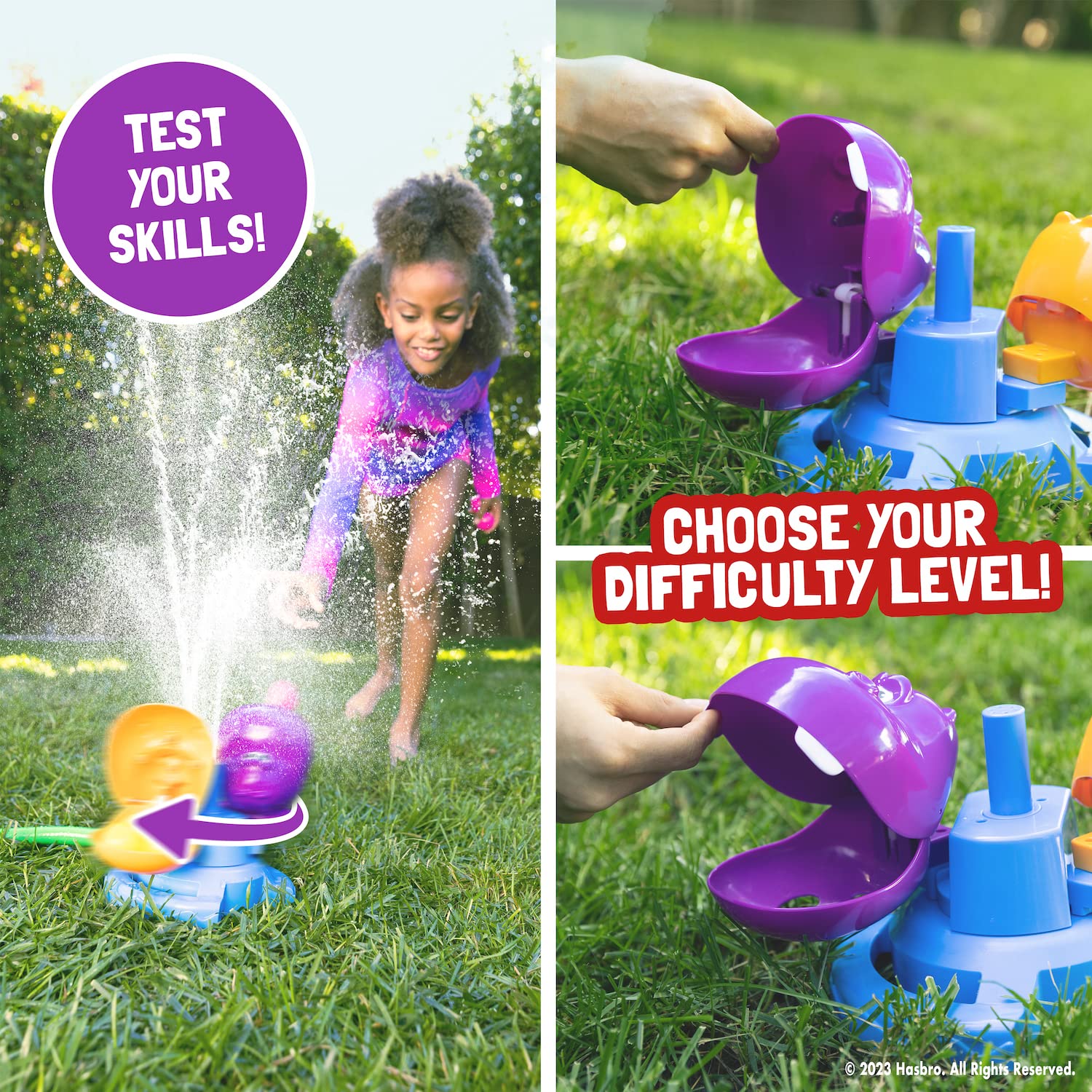 Hasbro Hungry Hungry Hippos Splash β Lawn Water Toys Sprinkler Game for Kids