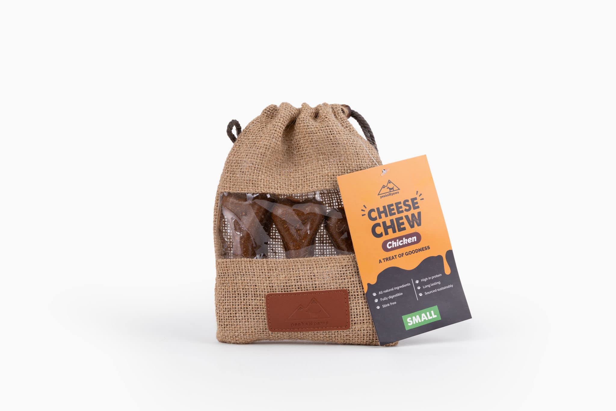 peaksNpaws Premium Cheese Chews -All Natural - 100% Digestibility - Grain, Gluten & Stink Free - Low in Fat, High in Protein - Medium Value Pack Beef Flavor