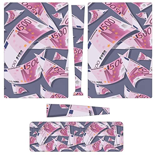 Euro Cash Full Protective Skin Cover Design Wrap Decal Sticker Compatible with PS5 Digital Edition Console and Controller