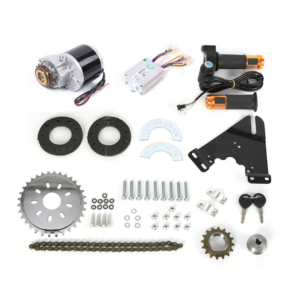DYRABREST 350W 24V Electric Bike Conversion Kit Electric Mountain Bicycle Hub Motor Kit Drive Motor Kit Engine Conversion Custom Kit for Left Side Mountain Bike (Twist Kit)