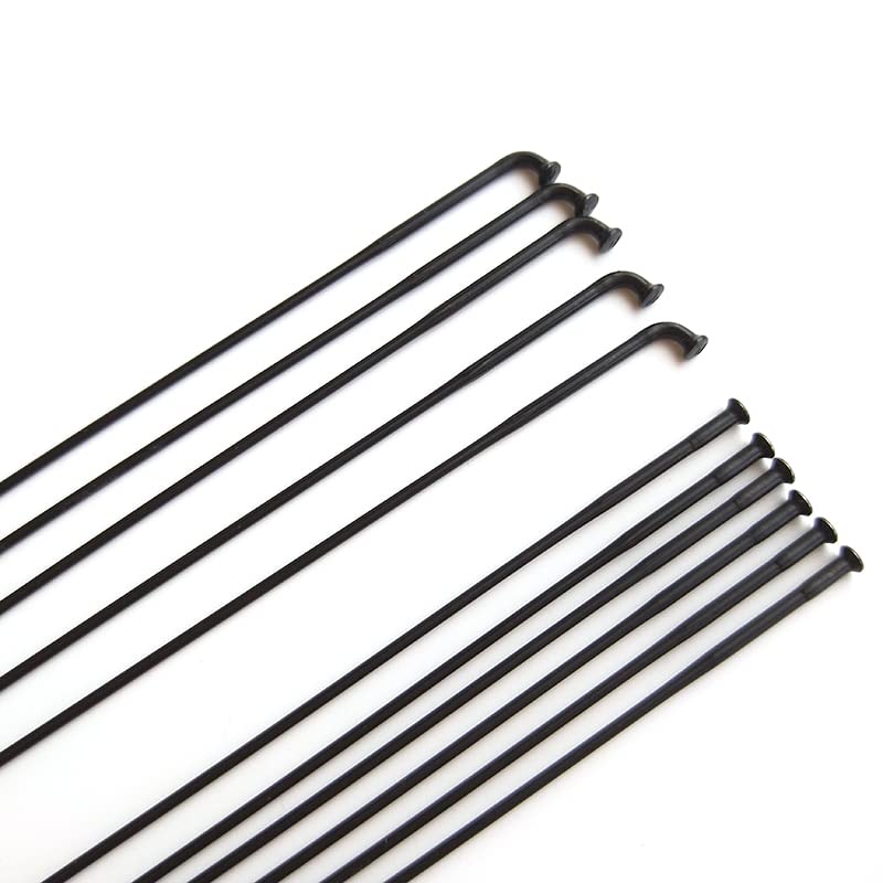 FIZZOQI Bicycle Spokes MTB Road Bike Straight Pull J-Bend Rays 14G Round Black Triple Butted Stainless Spokes for MTB and Motorcycles (Color : Straight Pull 10pcs)