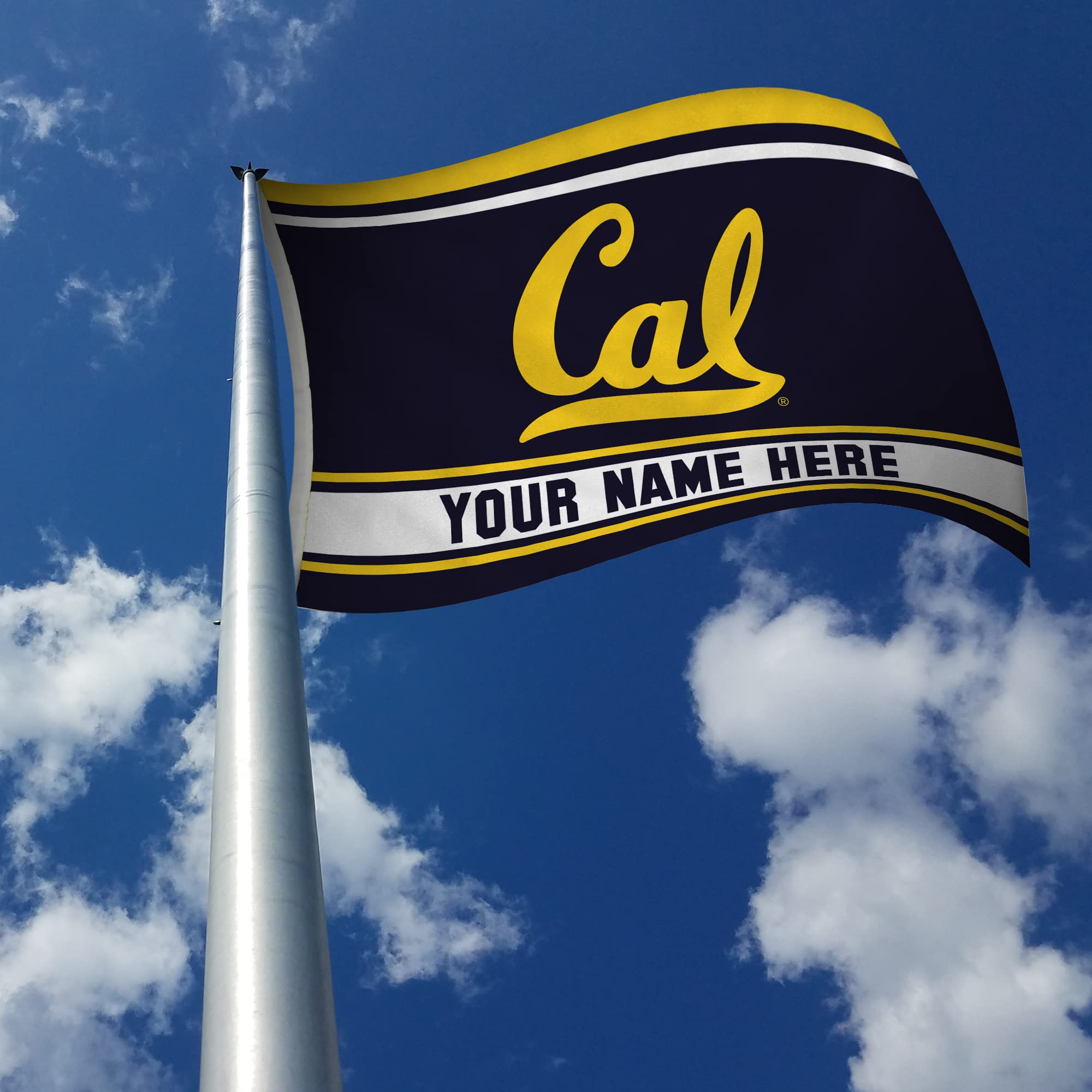 Rico Industries NCAA Cal Berkeley Golden Bears Personalized - Custom 3' x 5' Banner Flag - Made in The USA - Indoor or Outdoor Décor