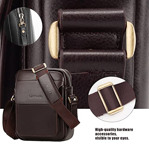 Leathario Men's Crossbody Bag Leather Shoulder bag For Men Messenger Sling Bag For Work Business Satchel Travel