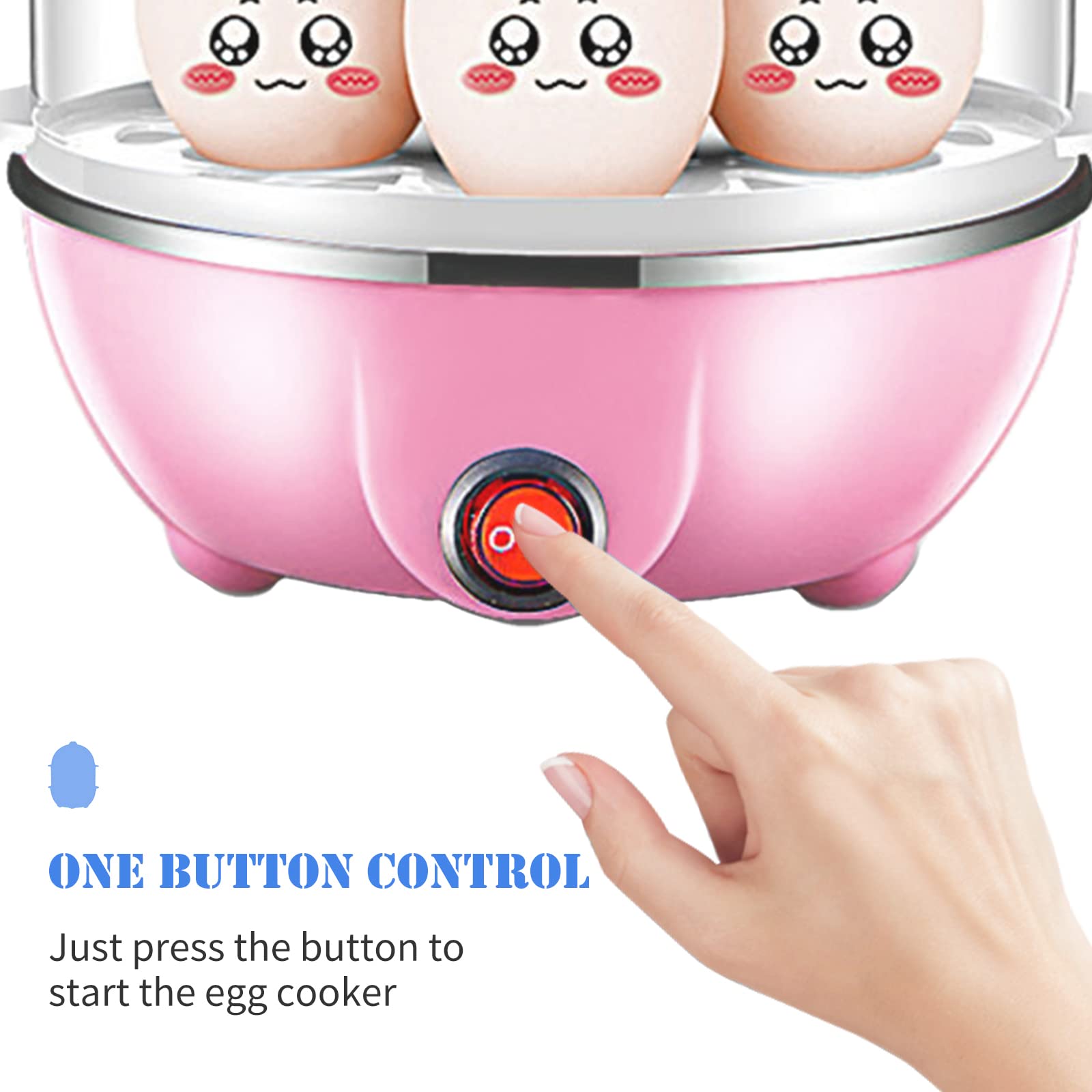 Egg Cooker, Decdeal Double Layer Egg Boiler 14 Egg Capacity, Hard Boiled Egg Cooker Anti-dry Electric Food Steamer with 40mL Measuring Cup