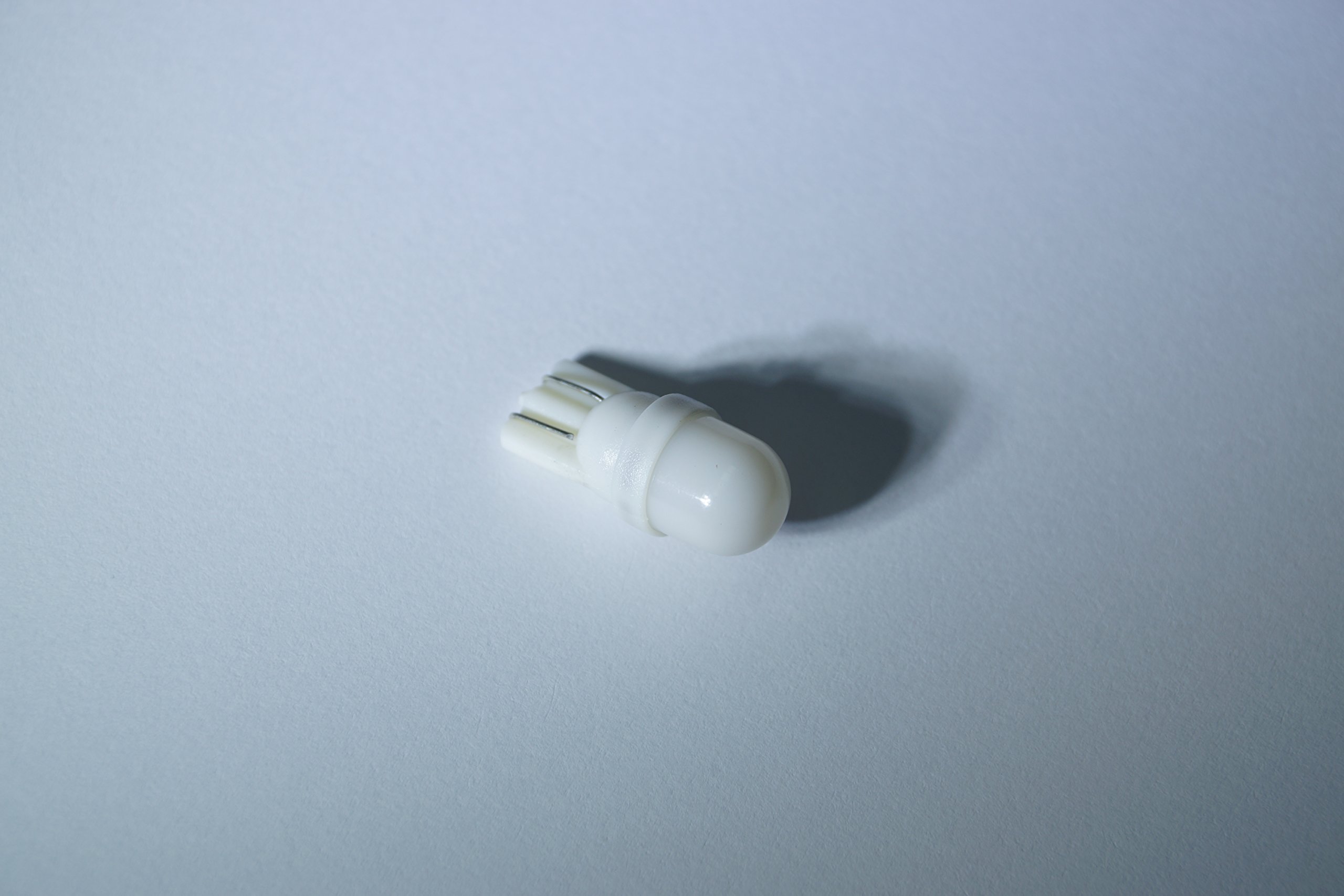 PA LED 10PCS #555 T10 w5w 2 SMD 2835 LED Wedge Pinball Machine Light Top View Bulb 6.3VDC (White)