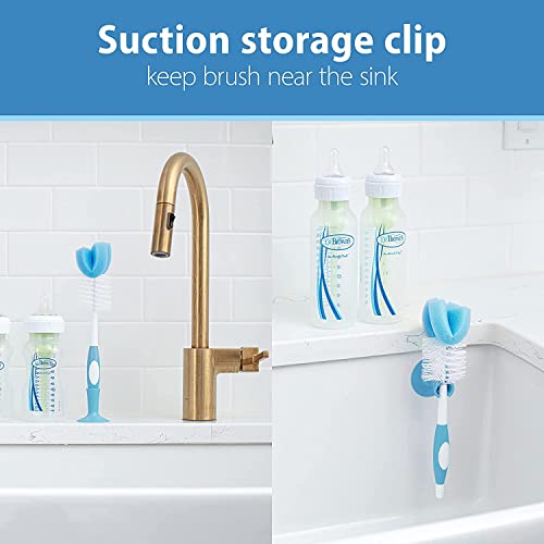 Dr. Brown's Natural Flow® Anti-Colic Options+™ Narrow Glass Baby Bottle Starter Set with Silicone Sleeves,Brush and Soft 100% Silicone HappyPaci™ Pacifier for Newborns