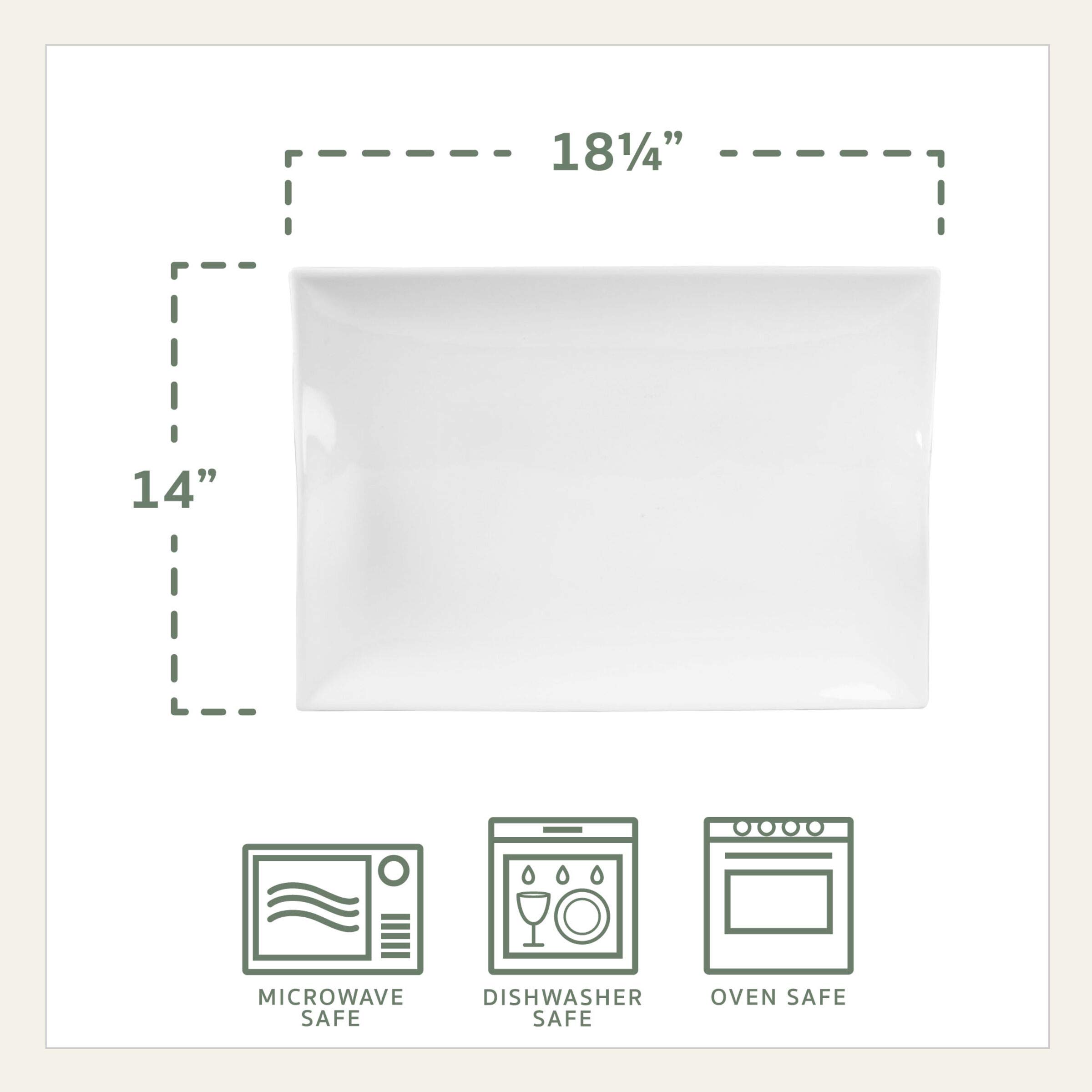 Everyday White by Fitz and Floyd Serve Bowl and Rectangular Handled Platter Set, Set Of 2