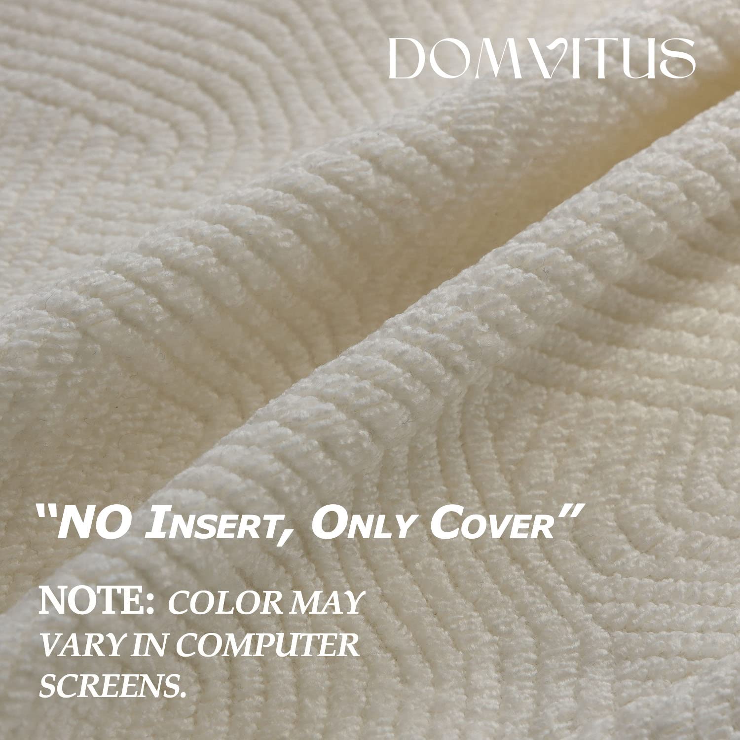 DOMVITUS Decorative Pillow Cover, 2pcs 18x18 Milk White Boucle, Plain Velvet Back, Set of 2 Throw Pillow Covers for Couch, Bed, Sofa, Living Room, Soft Accent Pillows