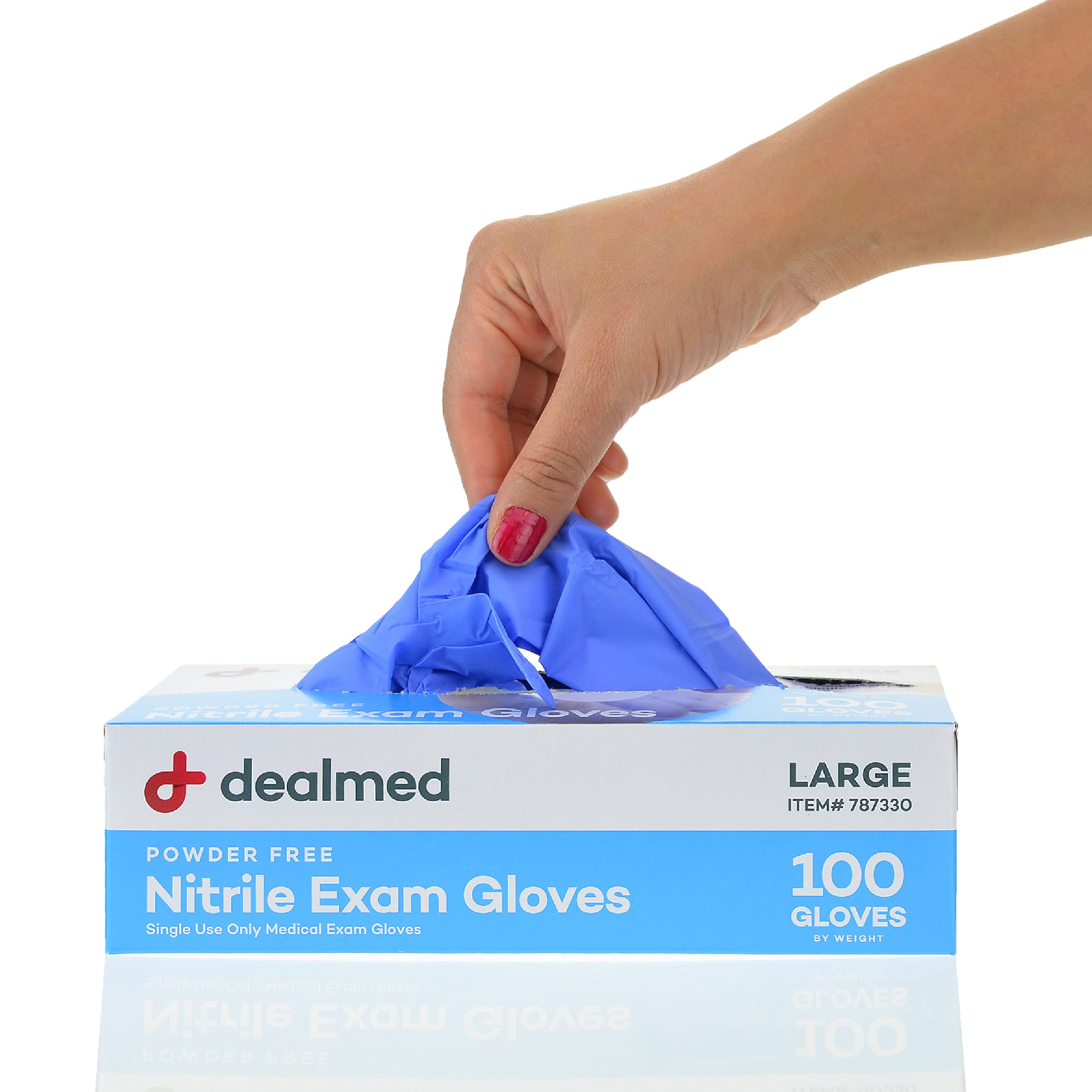 Dealmed Medical Exam Gloves β 100 Count Large Nitrile Gloves, Disposable, Non-Irritating Gloves, Latex Free Gloves, Multi-Purpose Use for a First Aid Kit and Medical Facilities