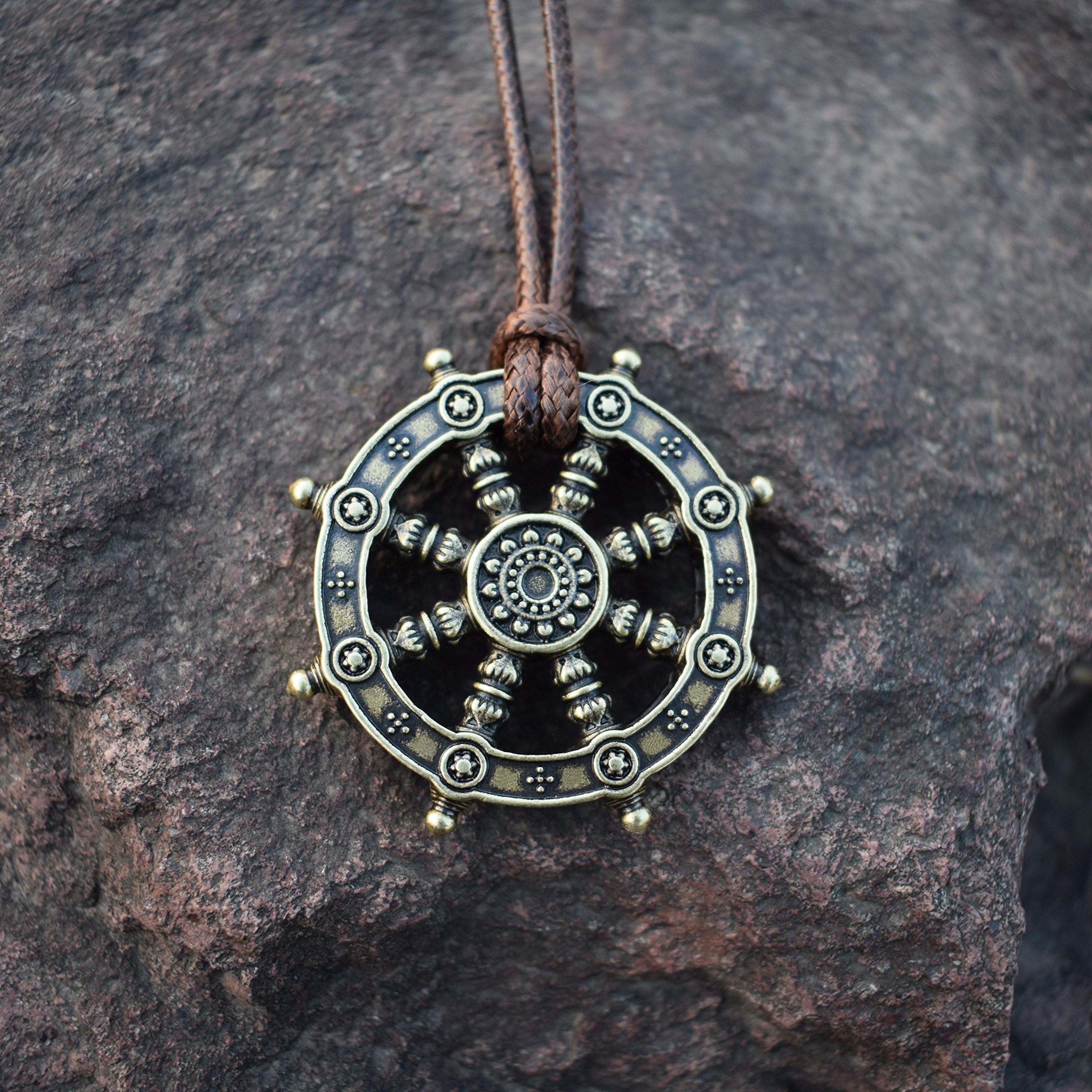 Dharma Wheel of Life Samsara Buddhist Amulet Pendant Talisman (bronze)