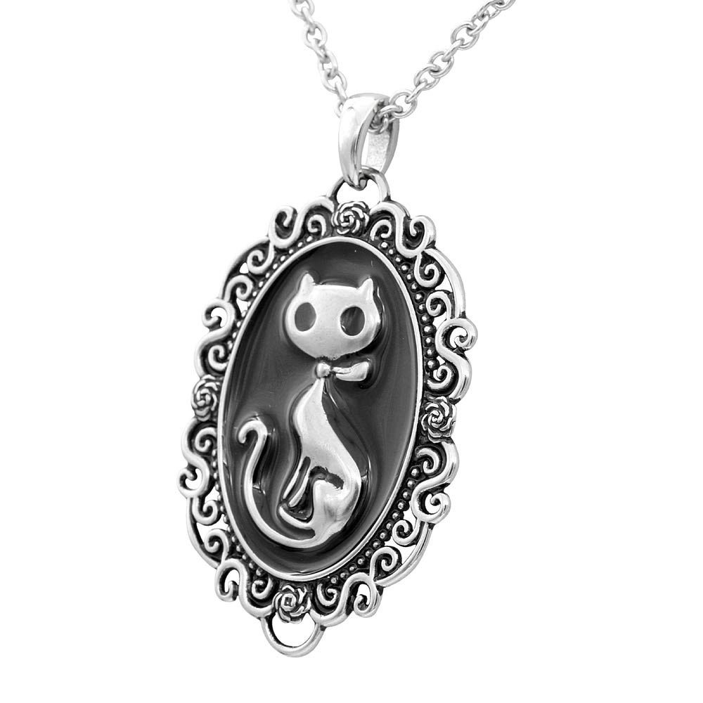 Controse Cat Silhouette Cameo Necklace