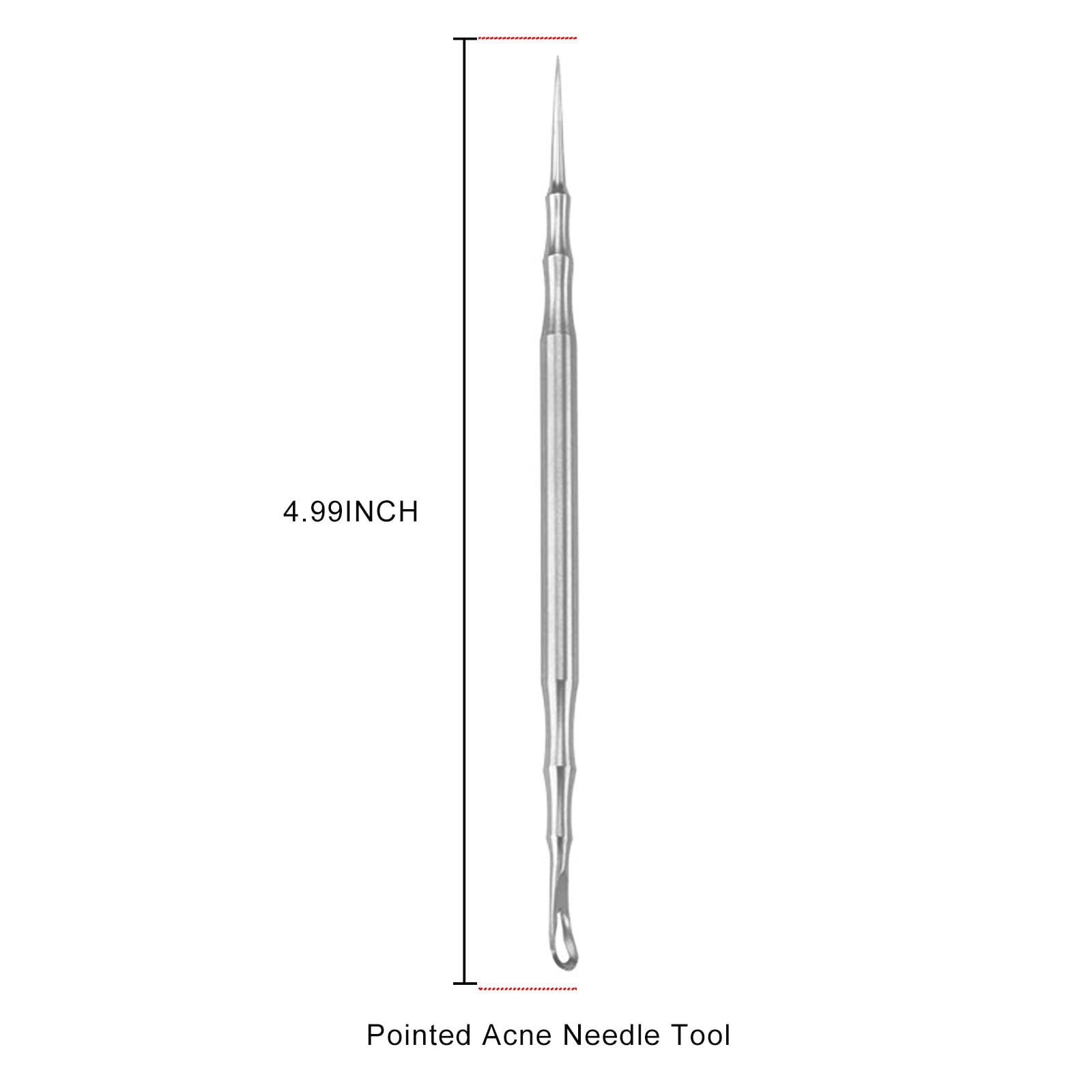Pointed Blackhead Removal, 2-in-1 Acne Extractor Tool - Stainless Steel Whitehead Remover for Face/Nose