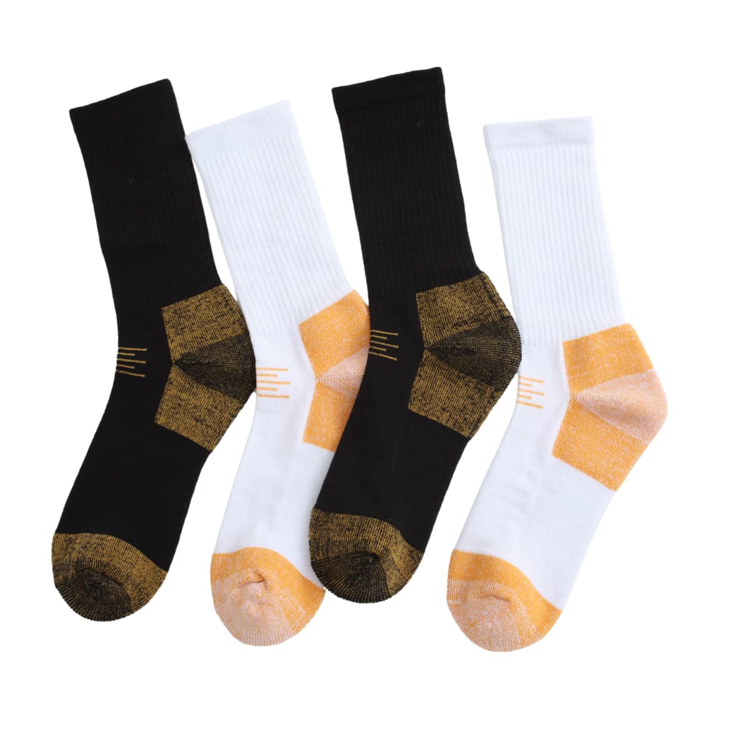 Eiyebisi Men's 10P-Value Pack Athletic Crew Socks Men Cushion Casual with Moisture Wicking Work Socks