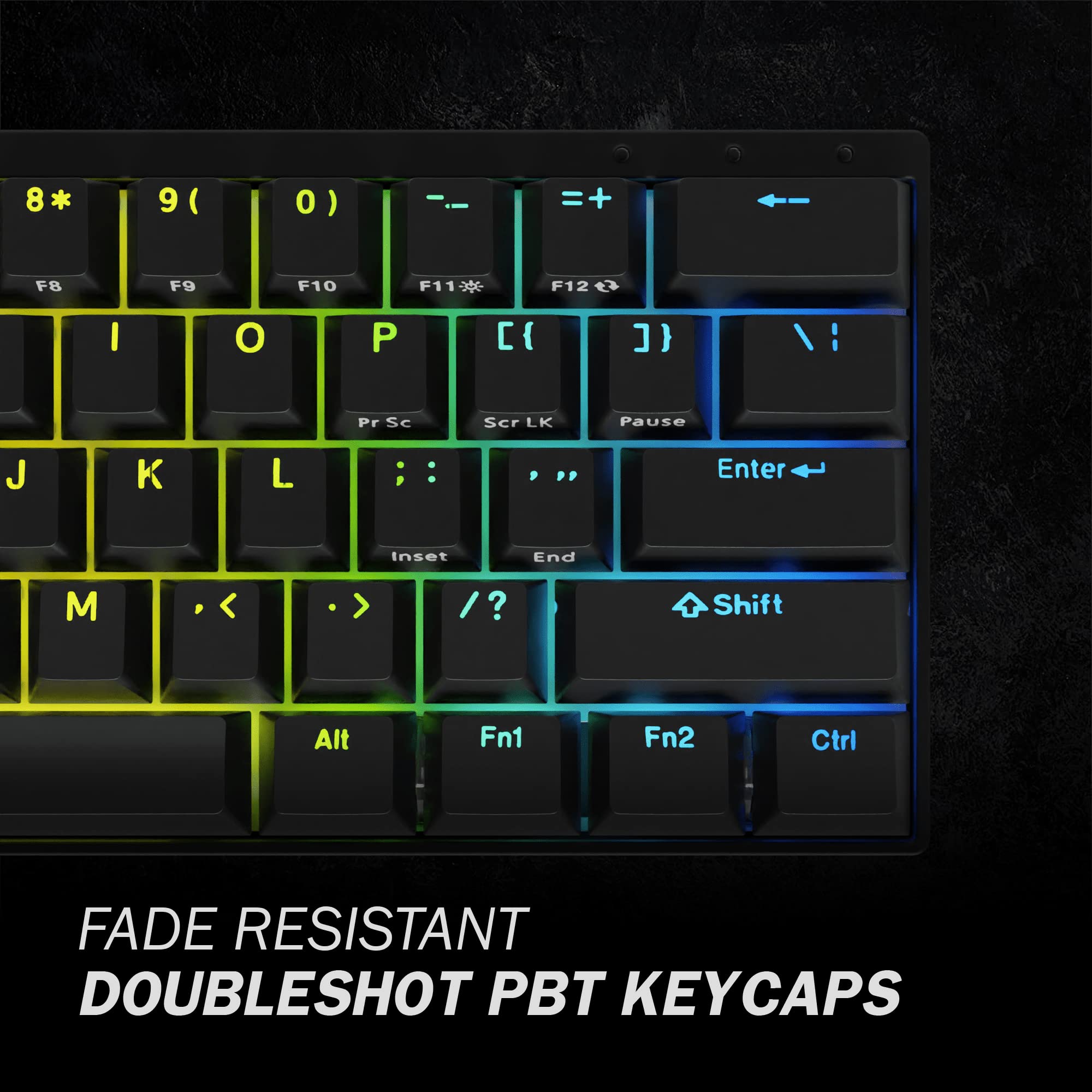 DURGOD HK Venus RGB Mechanical Gaming Keyboard | 60% Layout | USB C Wired | Doubleshot PBT Keycaps | Cherry Profile | NKRO Rollover | Windows & Mac | Aluminium Chassis| Gateron Silent Brown, Black