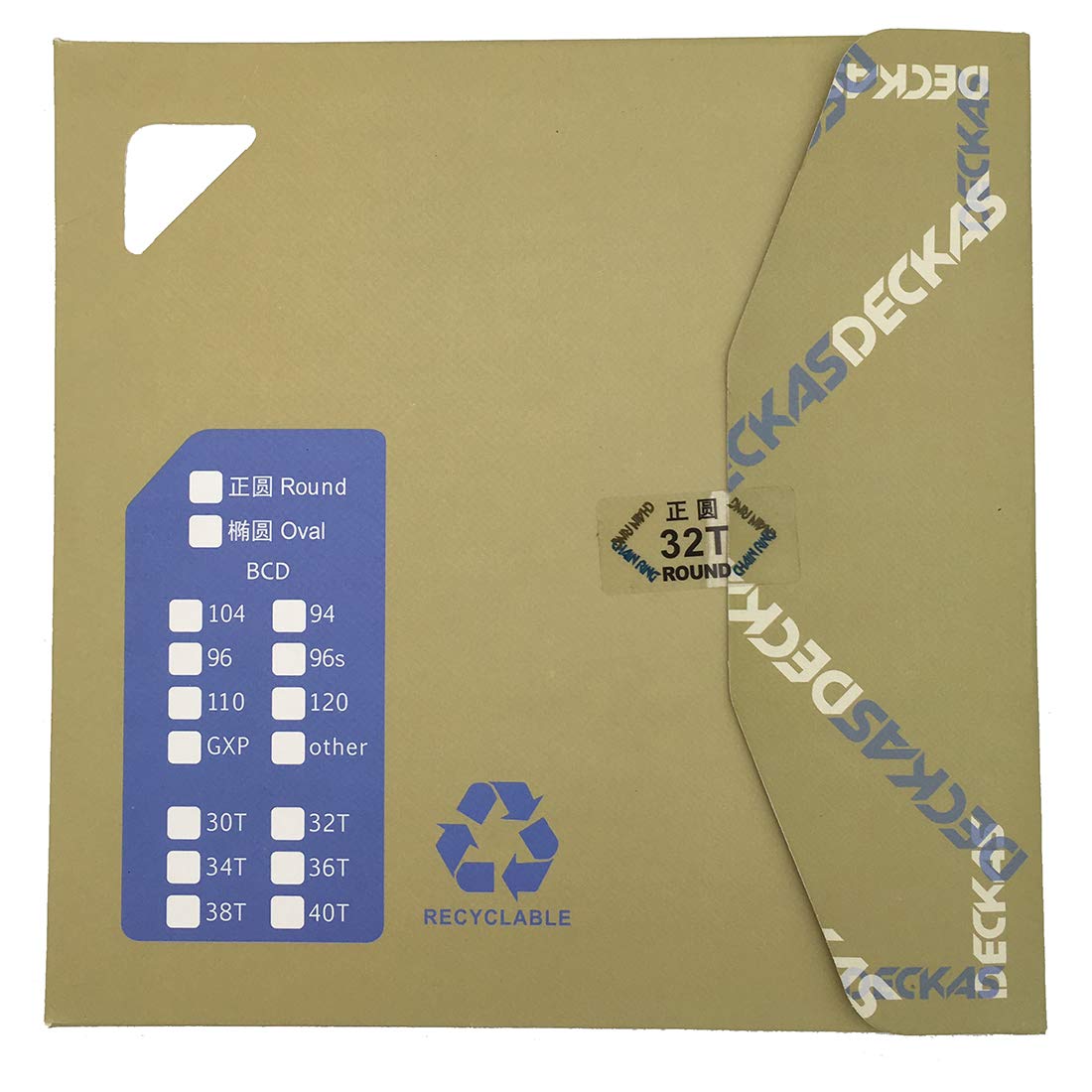 DECKAS Round Oval 104BCD 30T 32T 34T 36T 38T Narrow Wide Chainring Single Chainring for 6/7/8/9/10/11/12-Speed (Round Black, 32T)