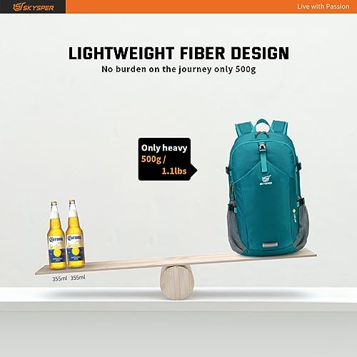 SKYSPER Packable Hiking Backpack 40L Lightweight Waterproof Backpack Travel Daypack for Men Women(Cyan)