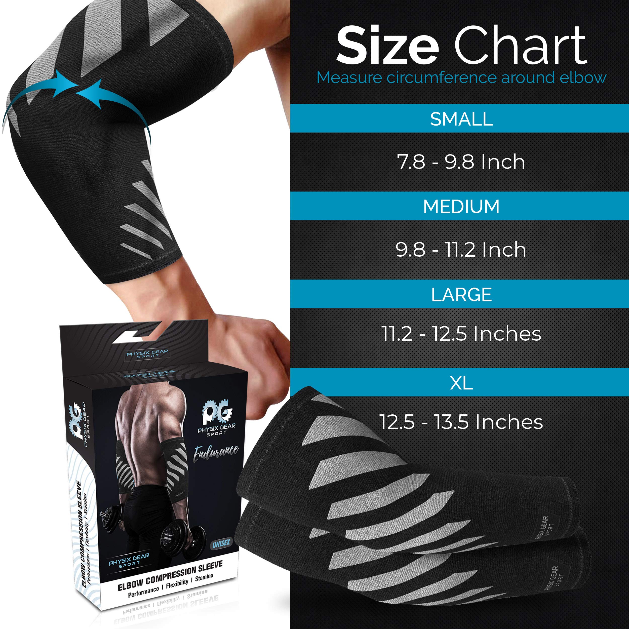 Elbow Compression Sleeve for Men & Women - Elbow Brace for Tendonitis and Tennis Elbow Relief, Golf Elbow, Joint Pains, Bowling, Weightlifting in Premium Breathable Fabric (1 Piece GREY Medium)