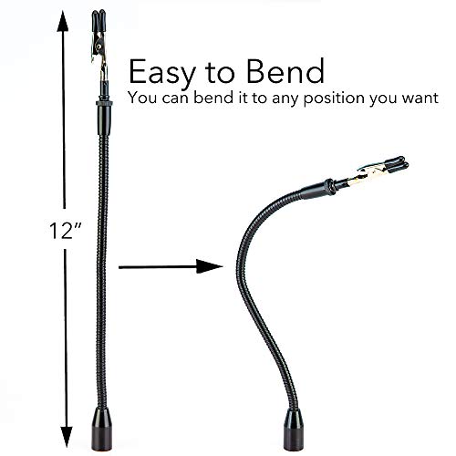 Fstop Labs - 2 Pack Set Flexible Gooseneck Metal Arms with Alligator Clips for Helping Hands Third Hand Tool Automobile Electronics Soldering Jewelry Painting Art Crafts Hobby