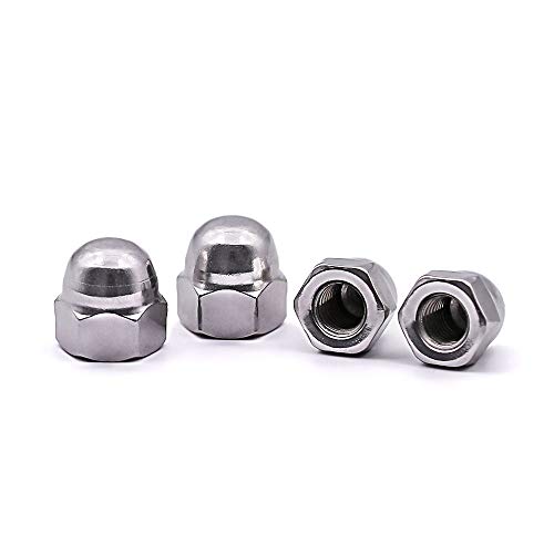 M6-1.0 Acorn Cap Hex Locknuts 30 PCS 304 Stainless Steel 18-8, Bright Finish