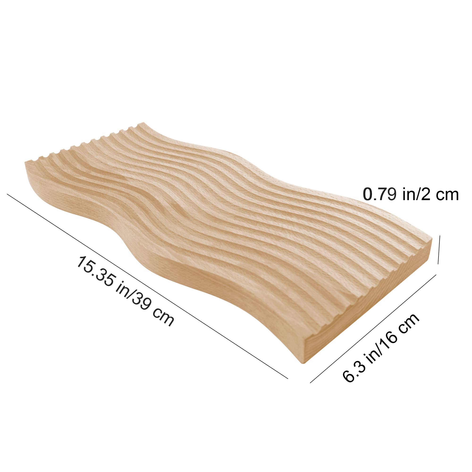 Enkrio Wood Serving Tray Decorative Tray Wood Trays Wooden Breakfast Tray Kitchen Serving Tray Wave Shape Cheese Board for Bread Meat Vegetables Wooden Tray for Home Bathroom Coffee Table Decor