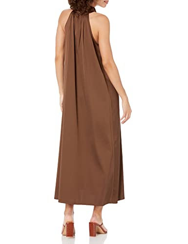 The Drop Women's Arlette Silky Stretch Halter Maxi Dress, Coffee Bean, M