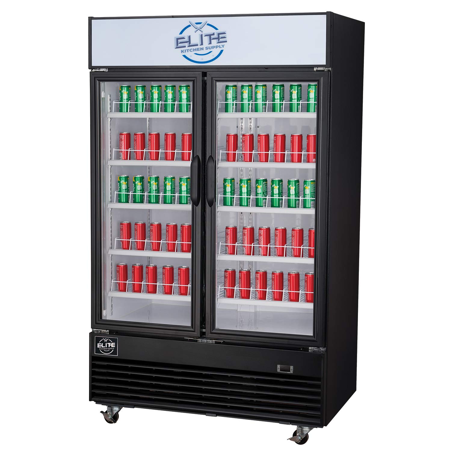 Elite Kitchen Supply Commercial ETL NSF 47" 34.4 cu. ft. Display Merchandiser Refrigerator with Glass Doors in Black