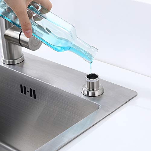 GORDEE Built in Sink Soap/Lotion Dispenser for Kitchen Sink, Engineering Grade ABS Pump Head, Refill from The Top, Countertop with 11.8 OZ(350ML) PET Liquid Soap Bottle, Brushed Nickel