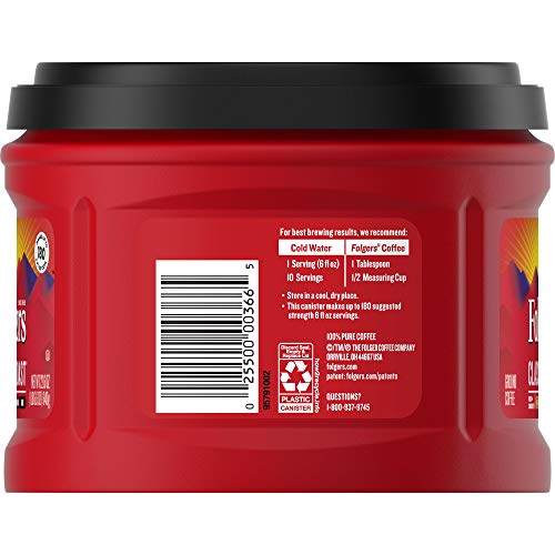 Folgers Classic Roast Medium Roast Ground Coffee, 22.6 Ounces (Pack of 3)