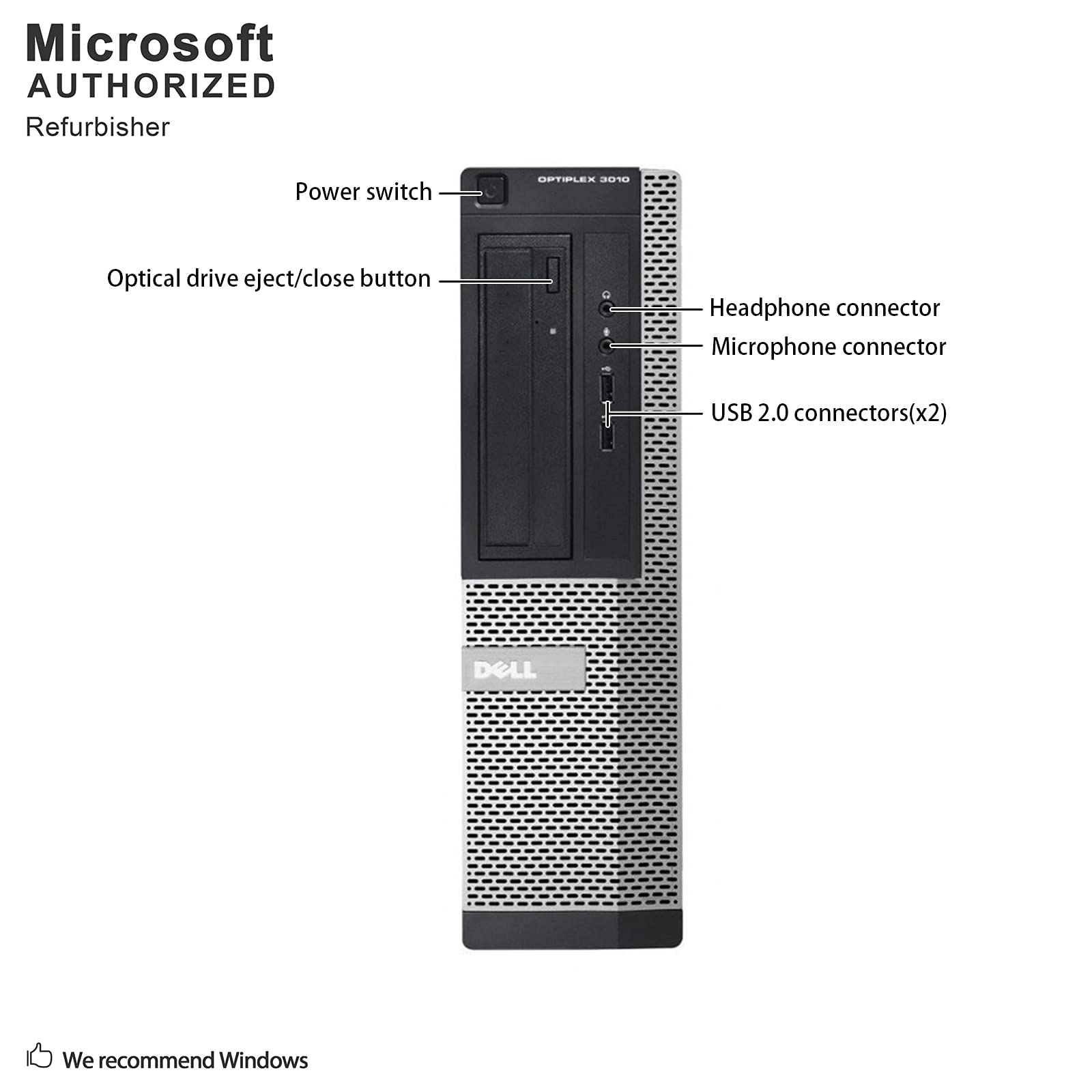 DELL Optiplex 3010 DT High Performance Business Desktop Computer, Intel Quad Core i5-3470 up to 3.6GHz, 8GB Memory, 2TB HDD, DVD, VGA, Windows 10 Professional 64 Bit (Renewed)']