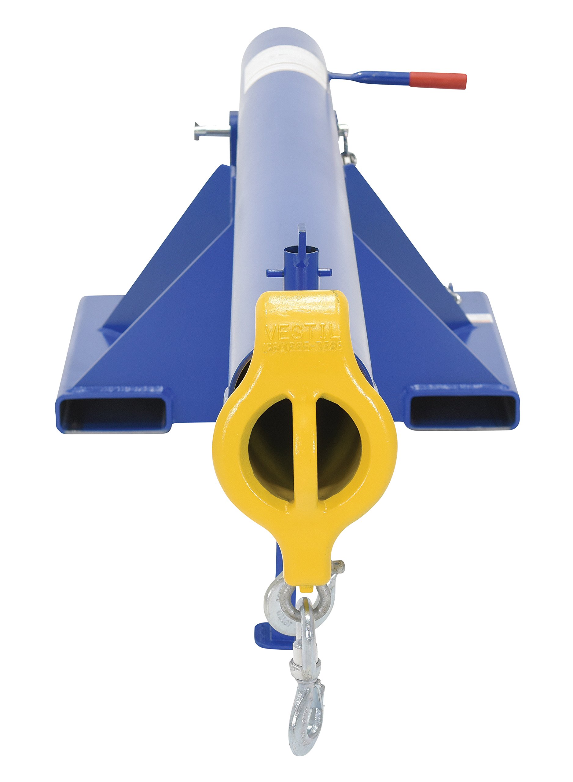 Vestil LM-OBT-6-24 Orbit Telescoping Lift Boom, 6000 lb Capacity, 24" Fork Pocket Center, Overall LxWxH (in.) 32 x 86.625 x 27.6875, Overall Extended Length (in.) 146-5/8, Blue