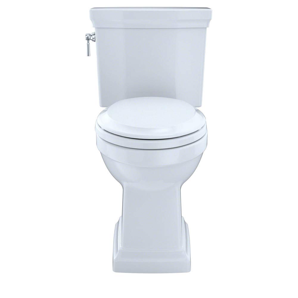 TOTO CST404CEFG#01 Promenade II Two-Piece Elongated 1.28 GPF Universal Height Toilet with CeFiONtect, Cotton